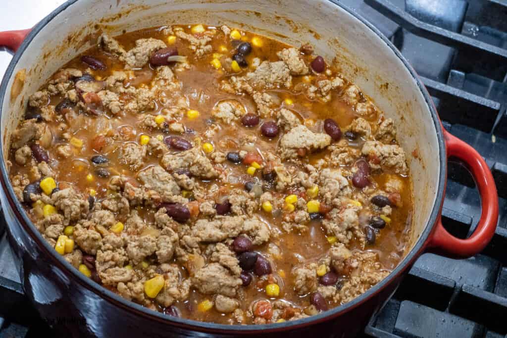 Easy Mexican Style Chili with Turkey and Beans Stovetop or Slow Cooker ...