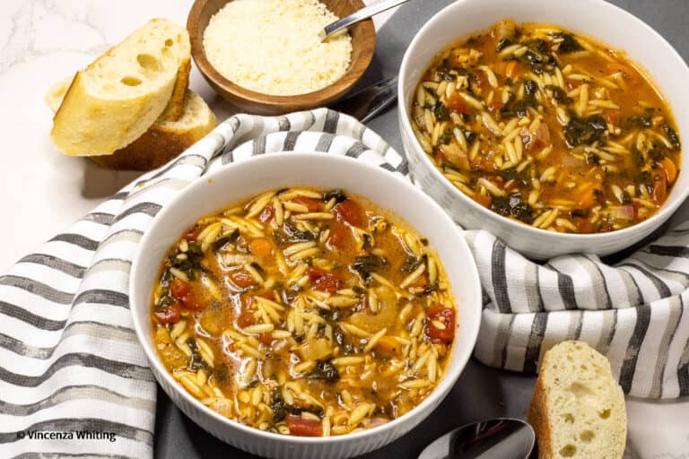 Italian Chicken Rosa Marina Soup with Spinach and Tomatoes