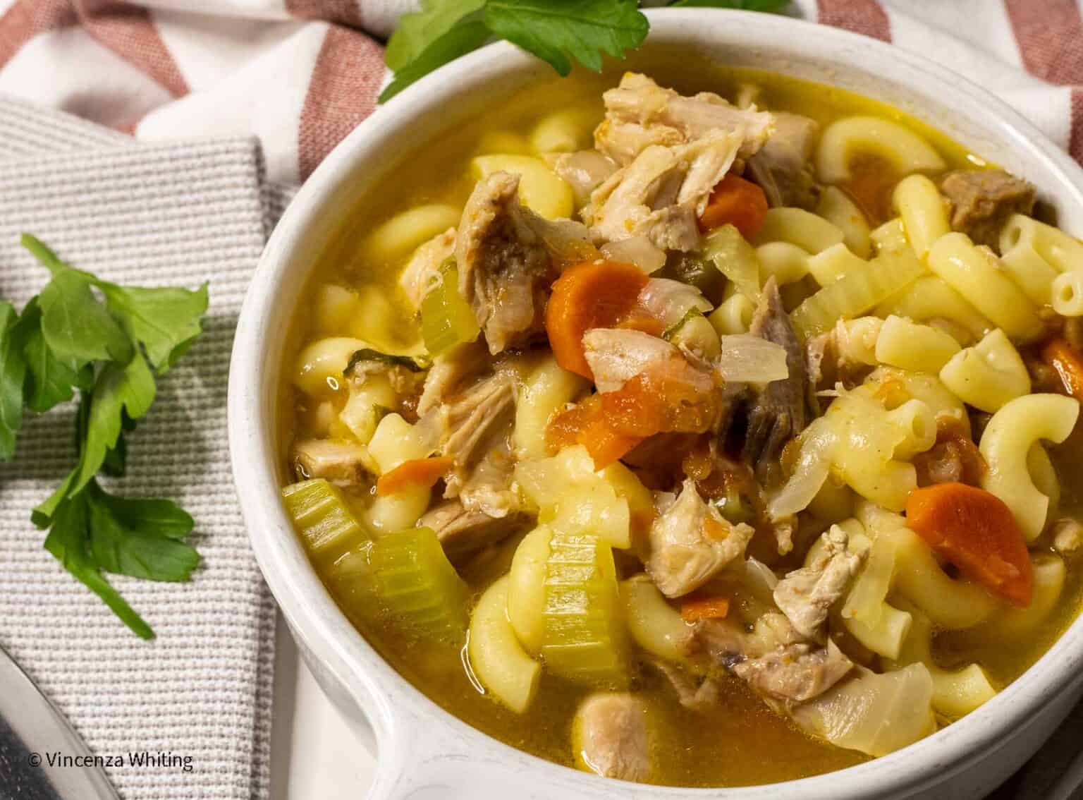 Italian Chicken Rosa Marina Soup with Spinach and Tomatoes