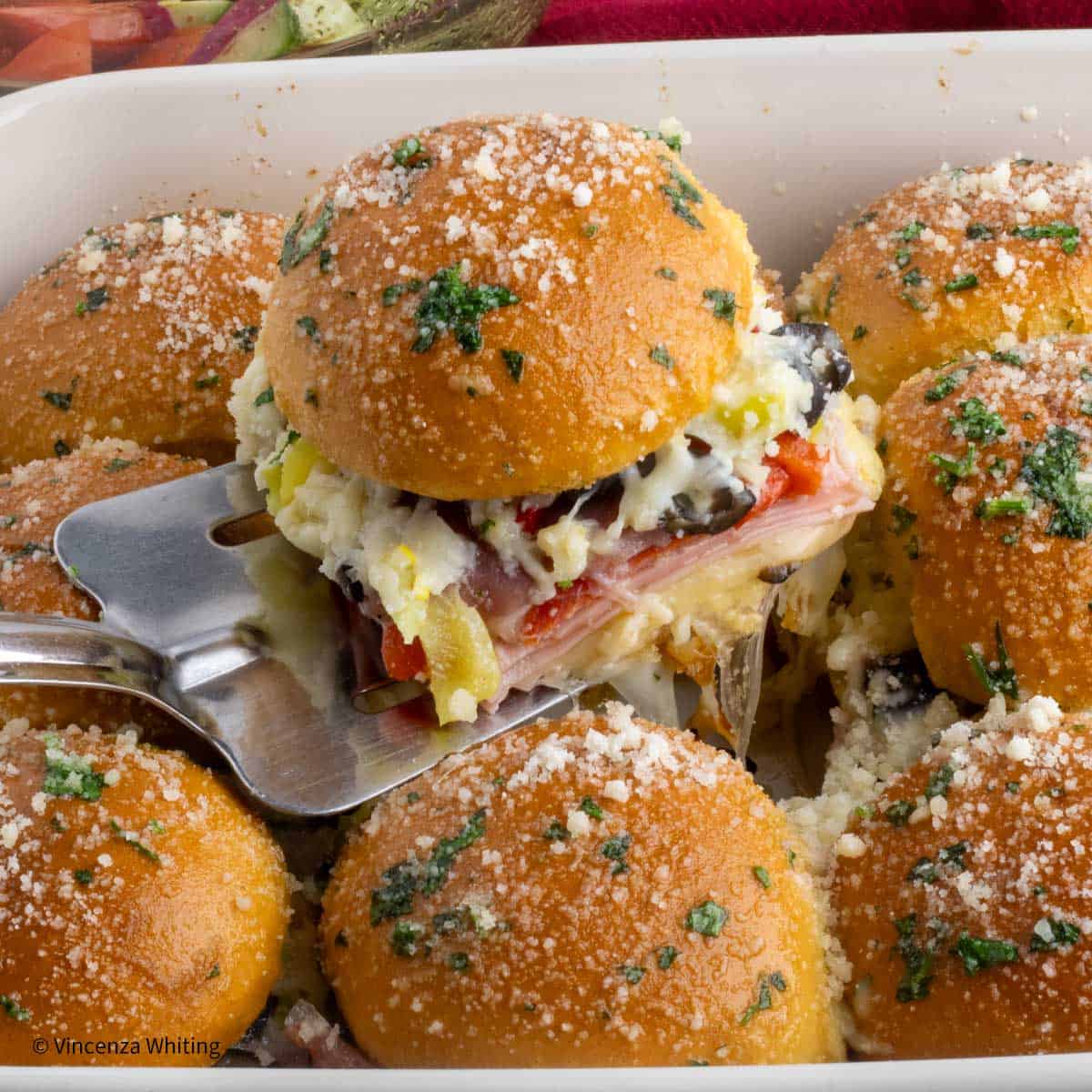 The Best Cheesy Baked Italian Sliders Recipe - Enza's Quail Hollow Kitchen
