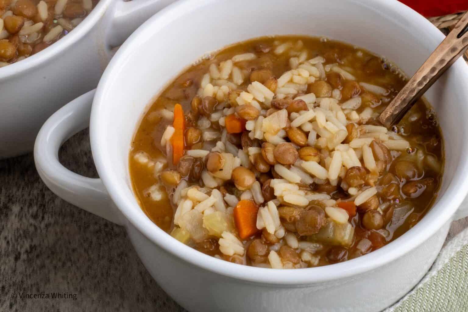 Classic Italian Lentil and Rice Soup (Lenticchie e Riso) - Enza's Quail ...