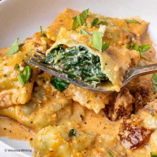 Homemade Spinach Ravioli with Ricotta Cheese